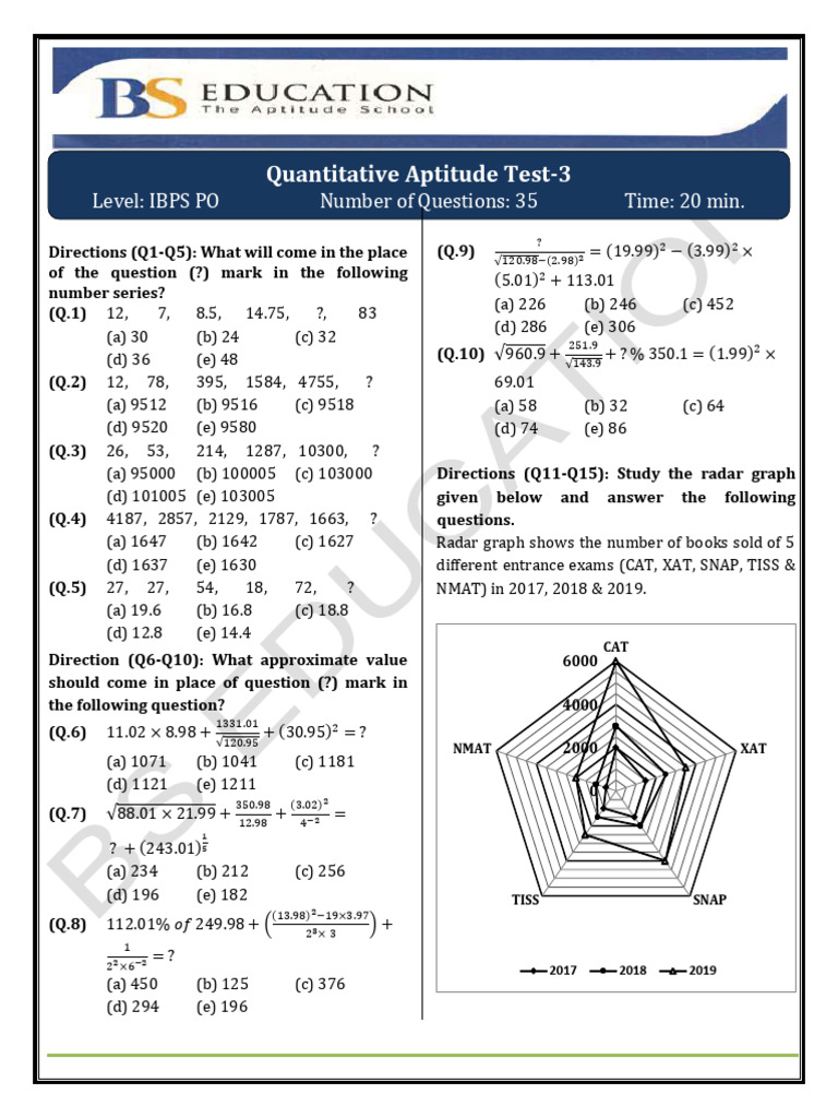 Quantitative Aptitude Test-3 | PDF | Ratio
