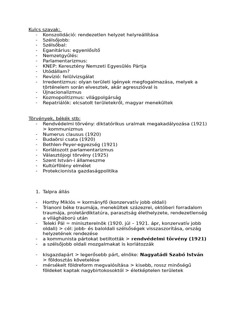 Horthy Korszak | PDF