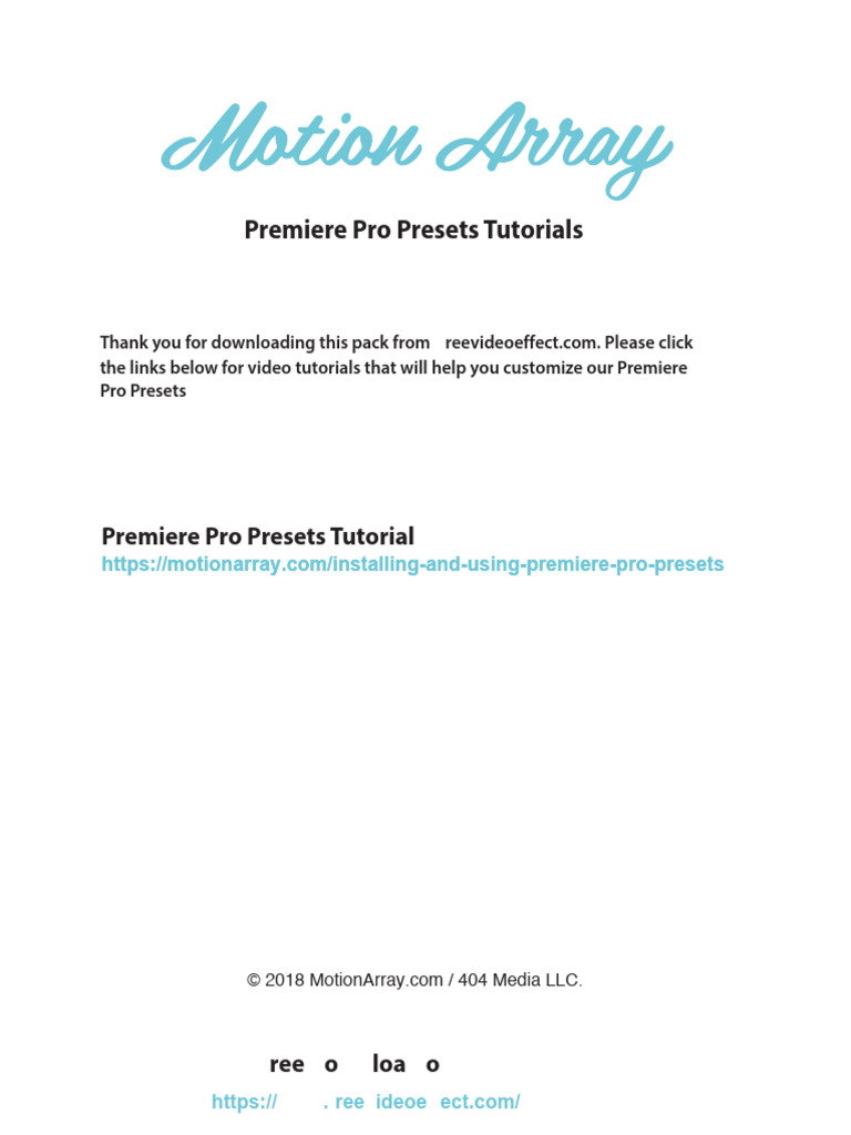 MA Premiere Pro Presets | PDF