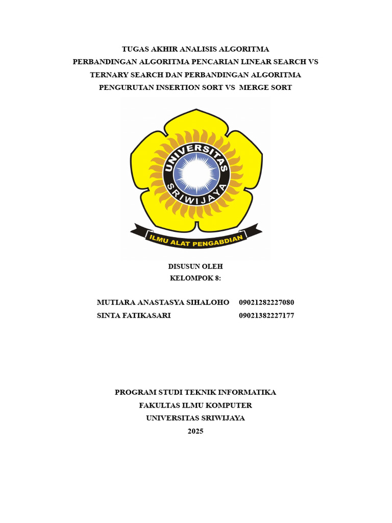 Tugas Akhir Analisis Algoritma Kelompok 8 | PDF
