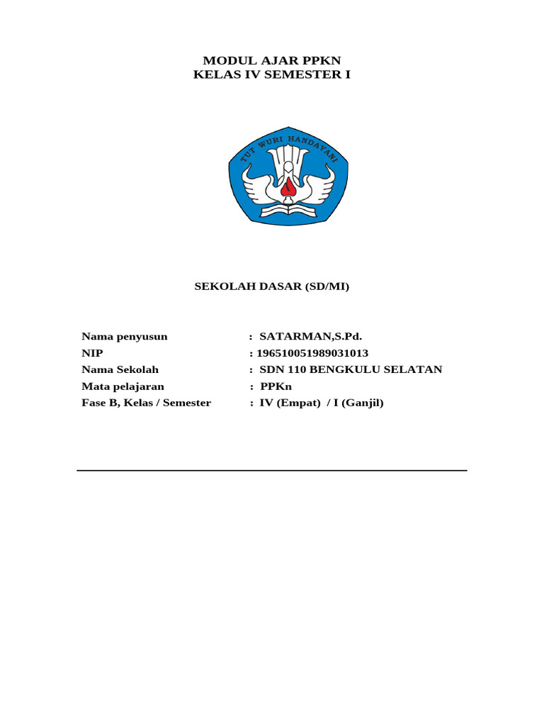 MODUL PPKN SEMESTER 1 | PDF