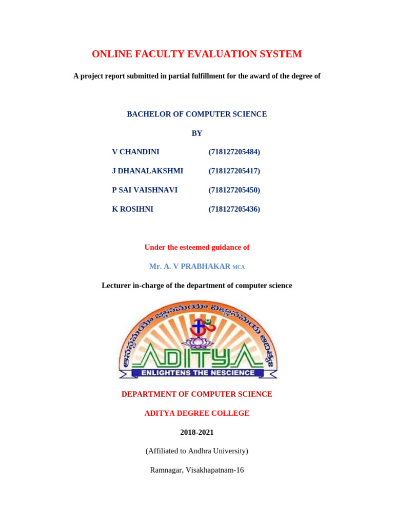 Group Online Faculty Evaluation System-1 | PDF | Computing | Software Engineering