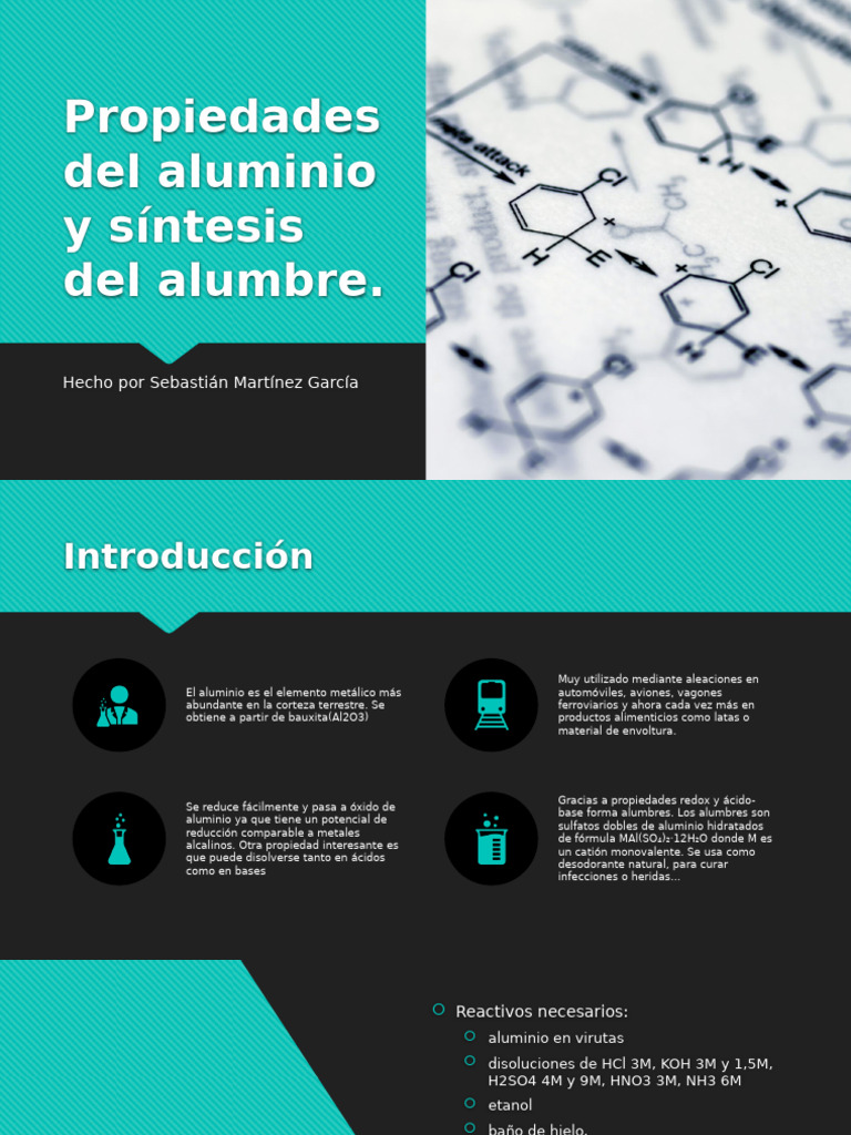 Presentación Práctica 11 Sebastián Martínez Garcia | PDF | Aluminio | Redox