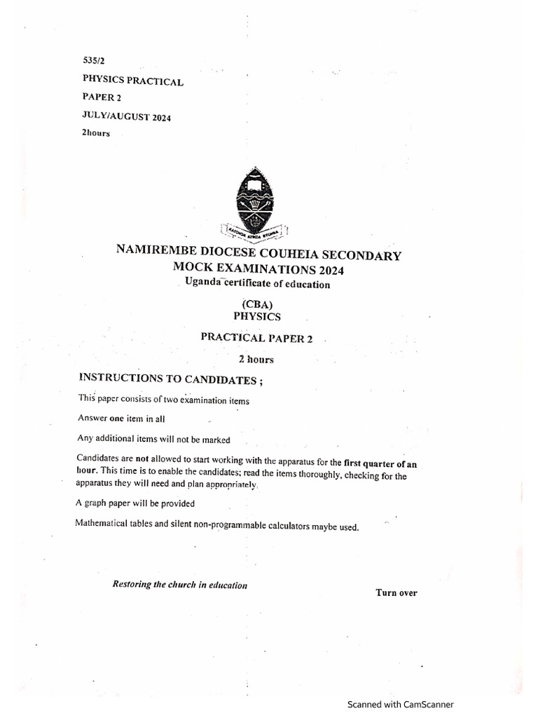 COUHEIA UCE PHYSICS 2 2024 | PDF