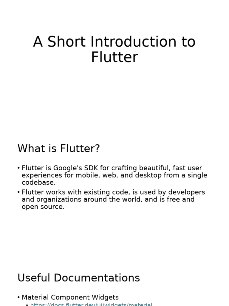 Introduction to Flutter SDK Basics | PDF