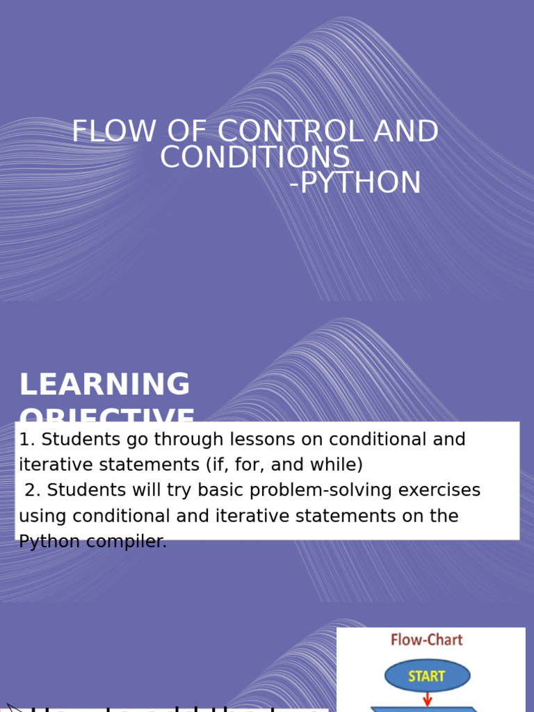 Flow of Control and Conditions-Python (Week1) | PDF | Control Flow | Python (Programming Language)