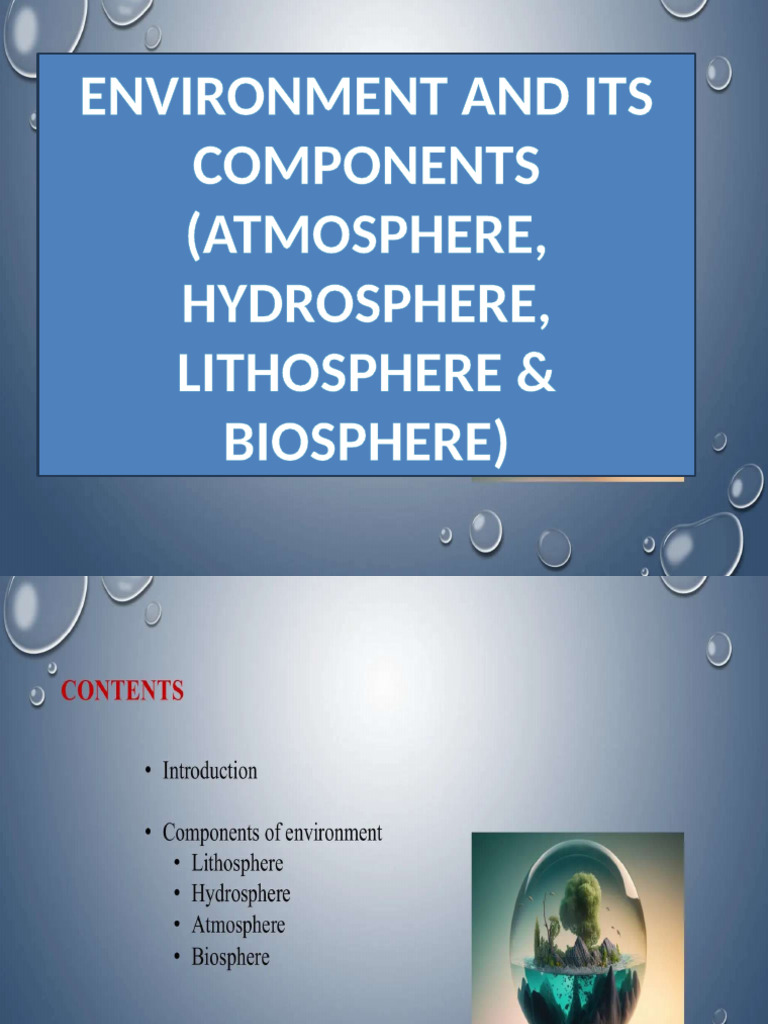 Atmosphere, Hydrosphere, Lithosphere, Biosphere | PDF