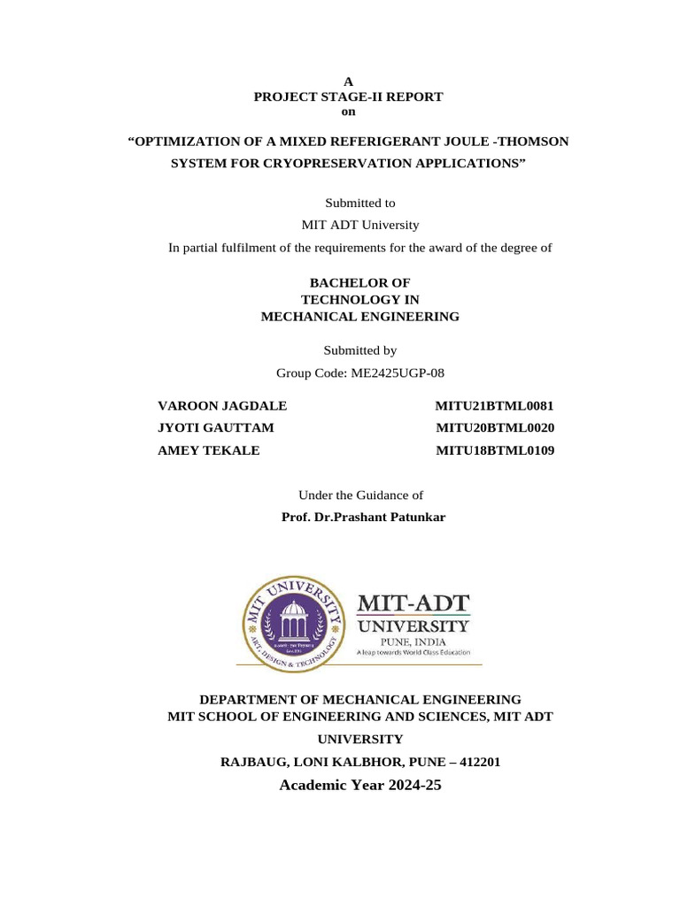 Report@Project Stage - II-2 | PDF | Gases | Physical Chemistry