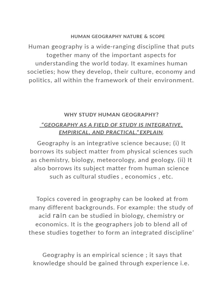 Human Geography Nature 2 | PDF | Geography | Science