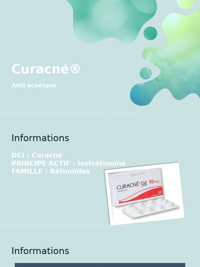 Curacné® : Isotrétinoïne contre l'acné | PDF | Pharmacologie | Médicaments