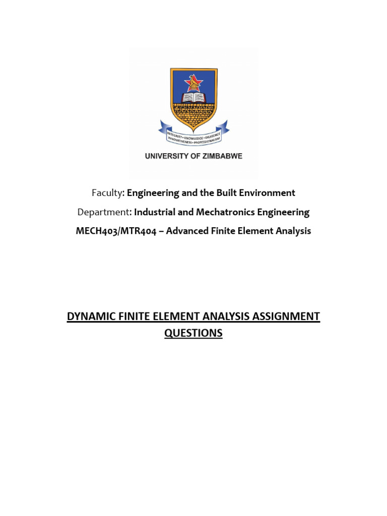 Dynamic FEA Assignment | PDF | Normal Mode | Mechanics
