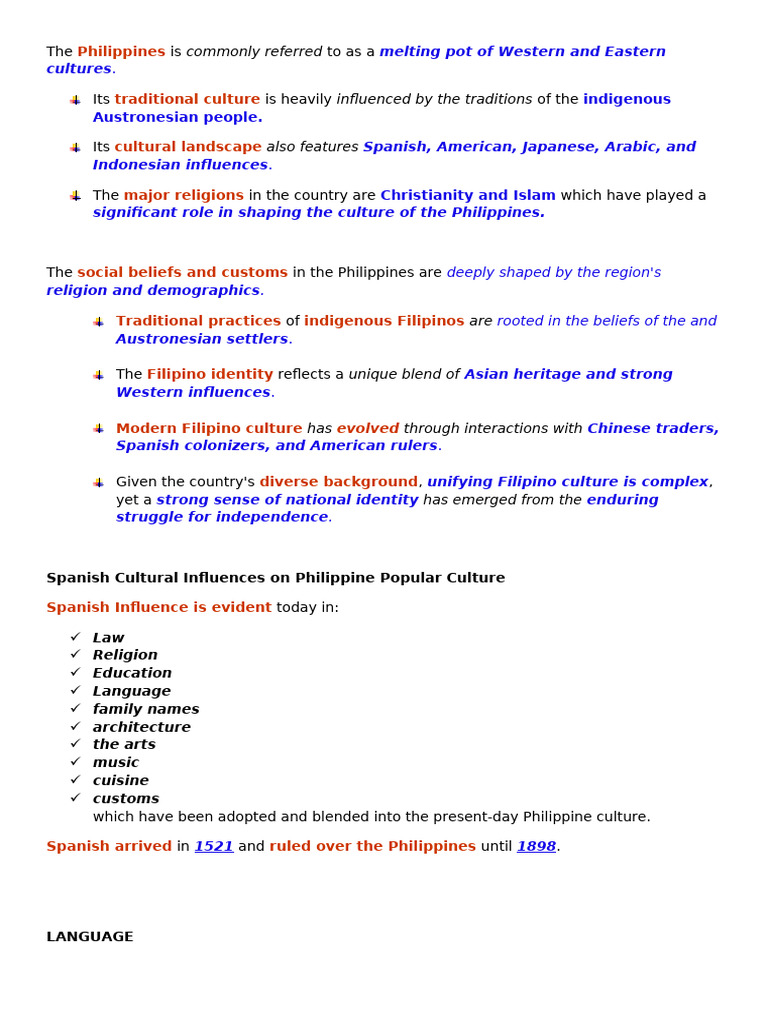 Cultural Influences in the Philippines | PDF | Philippines