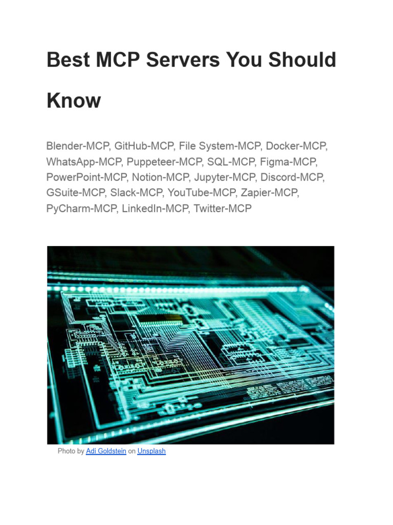 Best MCP Servers You Should Know | PDF | Computing | Software