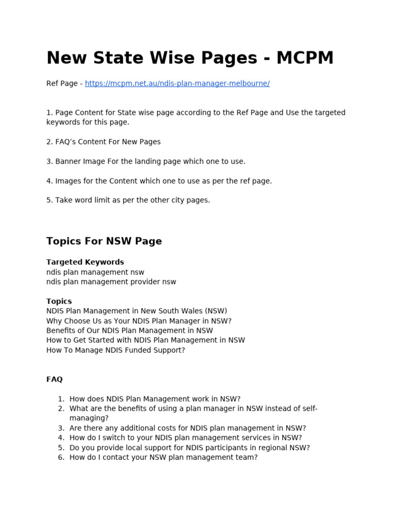 New State Wise Pages - MCPM | PDF | Queensland