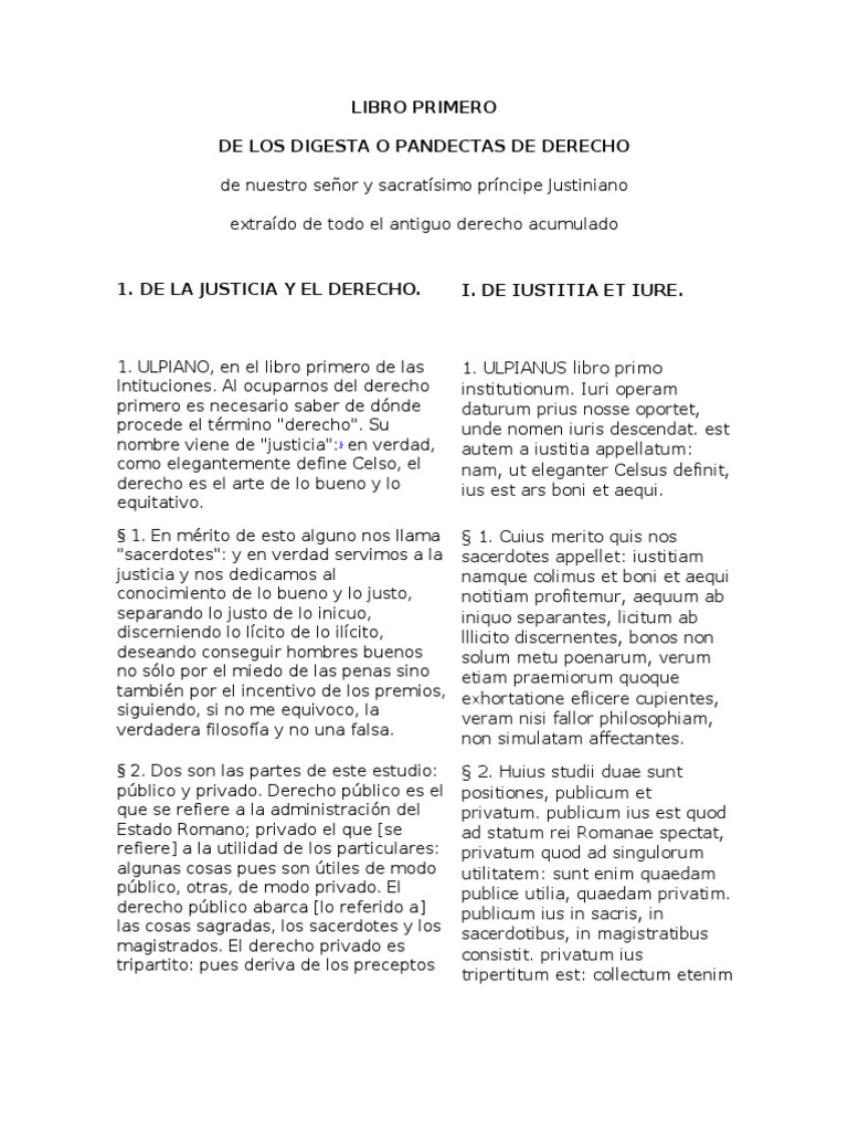 Digesto Libro Primero | PDF | Justicia | Crimen y violencia