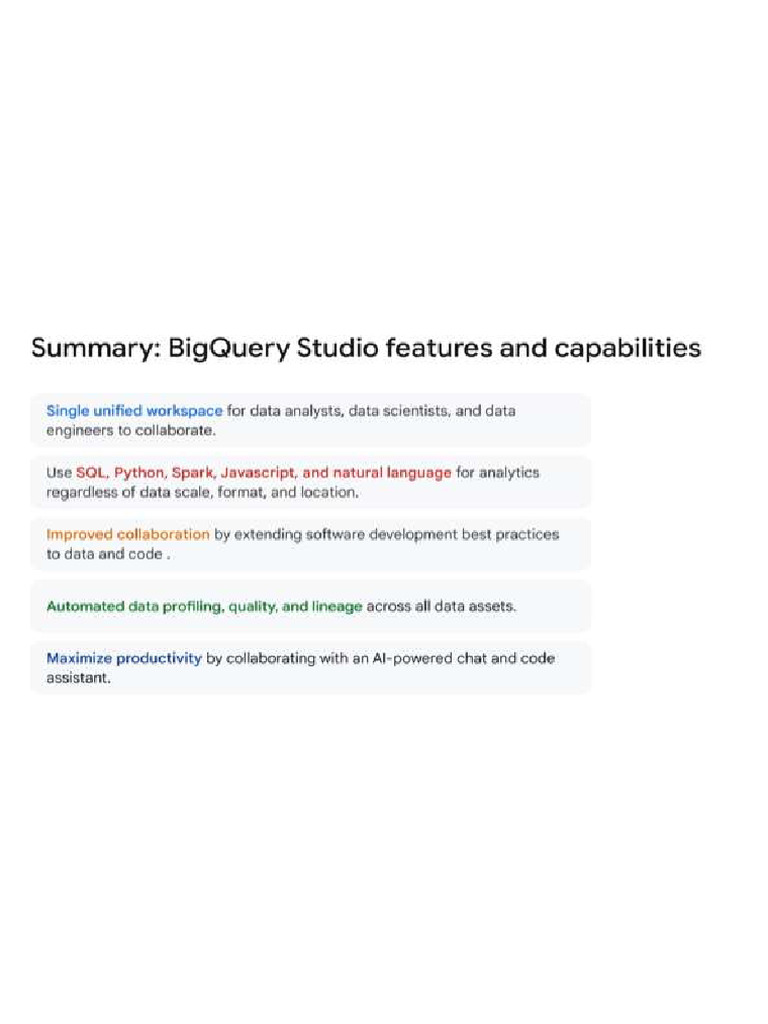 Bigquery Summary Pdf