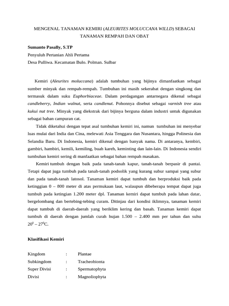 Tanaman Kemiri | PDF