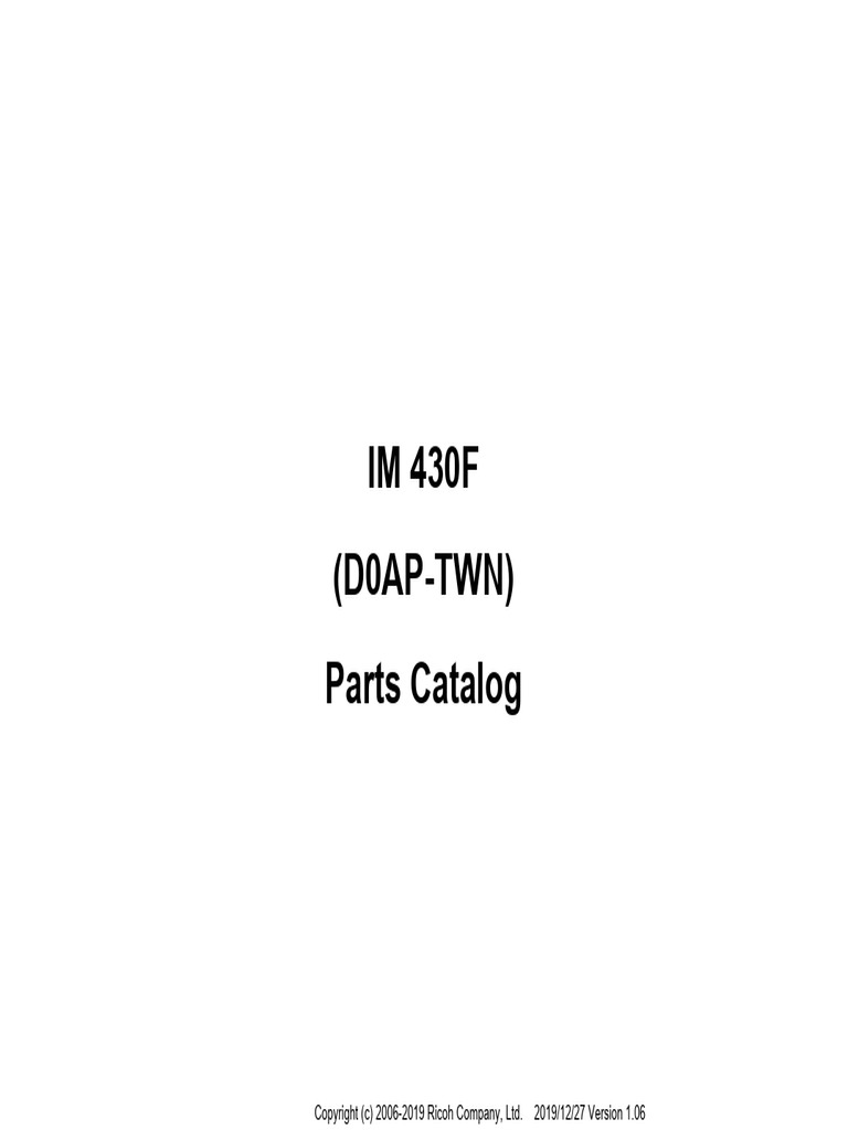 Ricoh IM350 - Parts - Image | PDF | Manufactured Goods | Computing