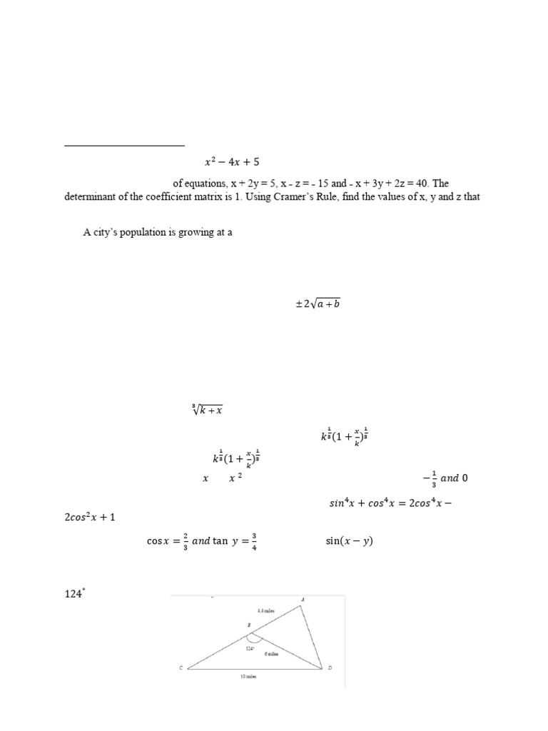 Mathematics Question Paper For Grade 11 AKUEB | PDF | Matrix ...