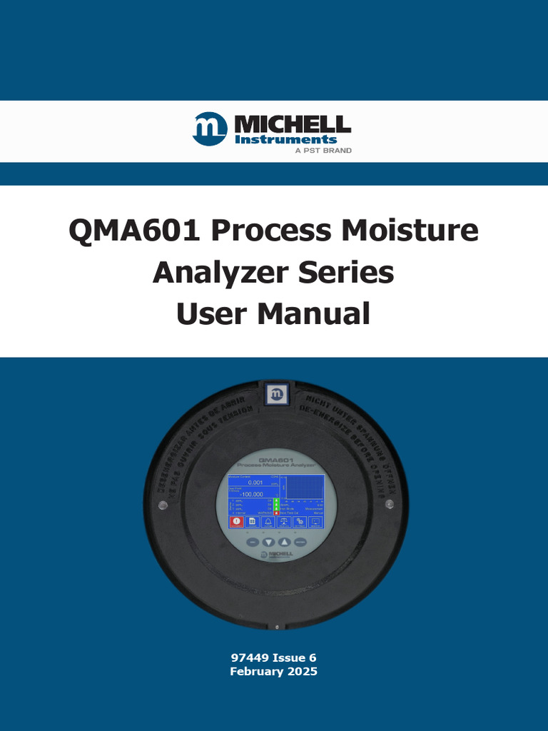 Michell Instruments QMA601 Manual | PDF | Calibration | Menu (Computing)
