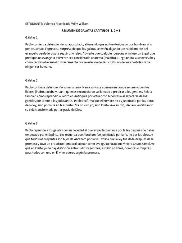 Resumen de Gálatas: Defensa Apostólica | PDF