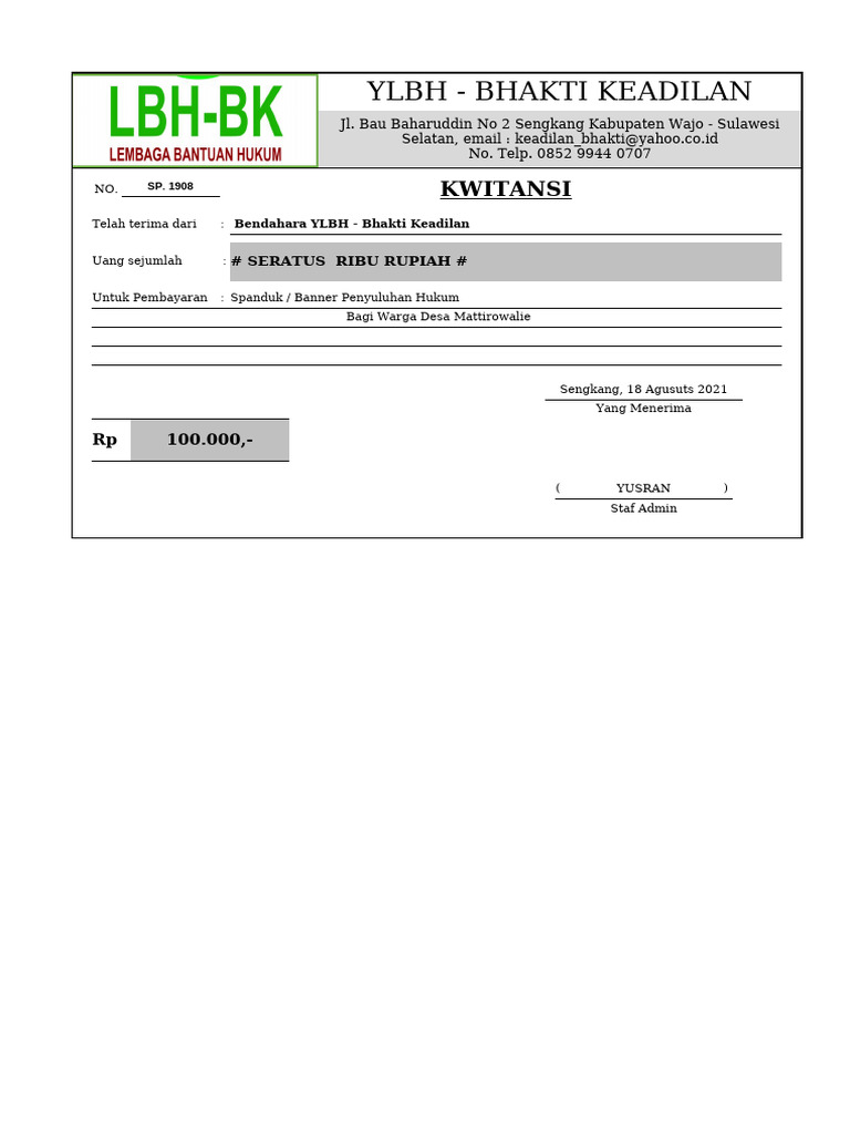 Kwitansi Atk Penyuluhan | PDF