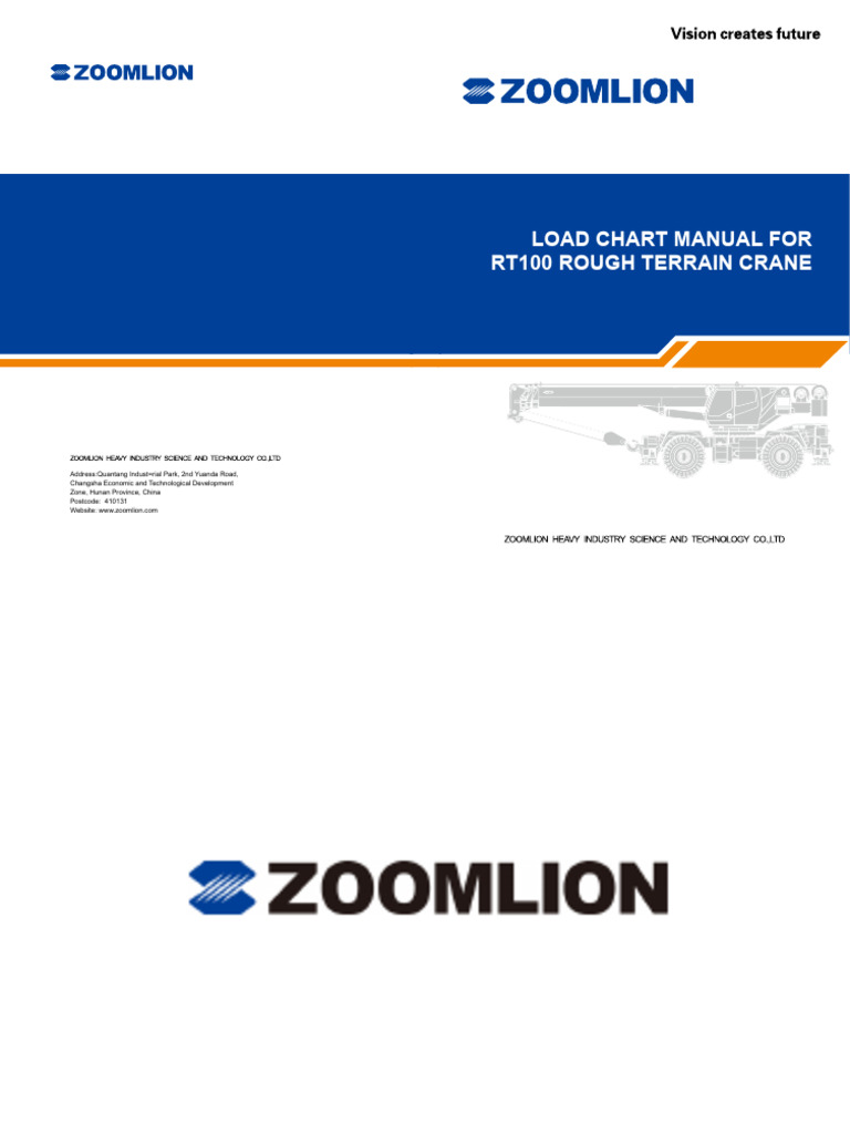 RT100 Rough Terrain Crane Load Manual | PDF | Crane (Machine ...