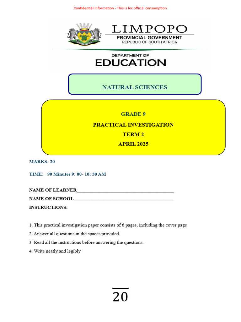 2025 Term 2 Grade 9 Ns Prac Task | PDF | Ph | Acid