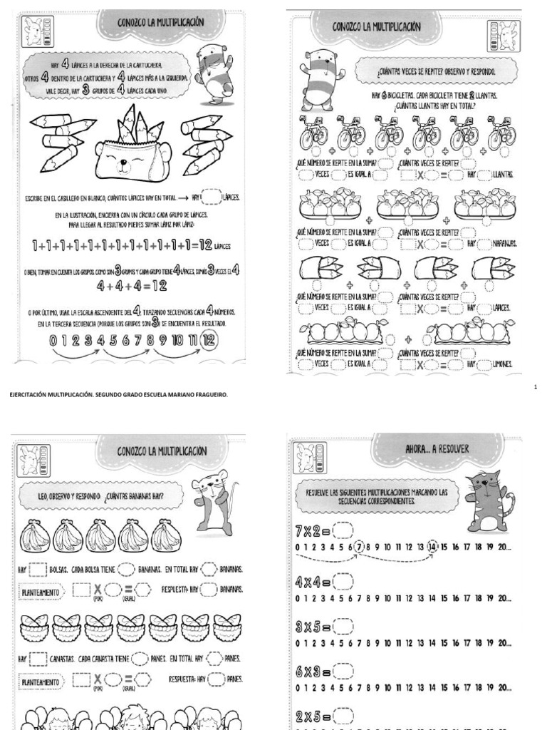 Ejercicios de Multiplicación 2° Grado | PDF