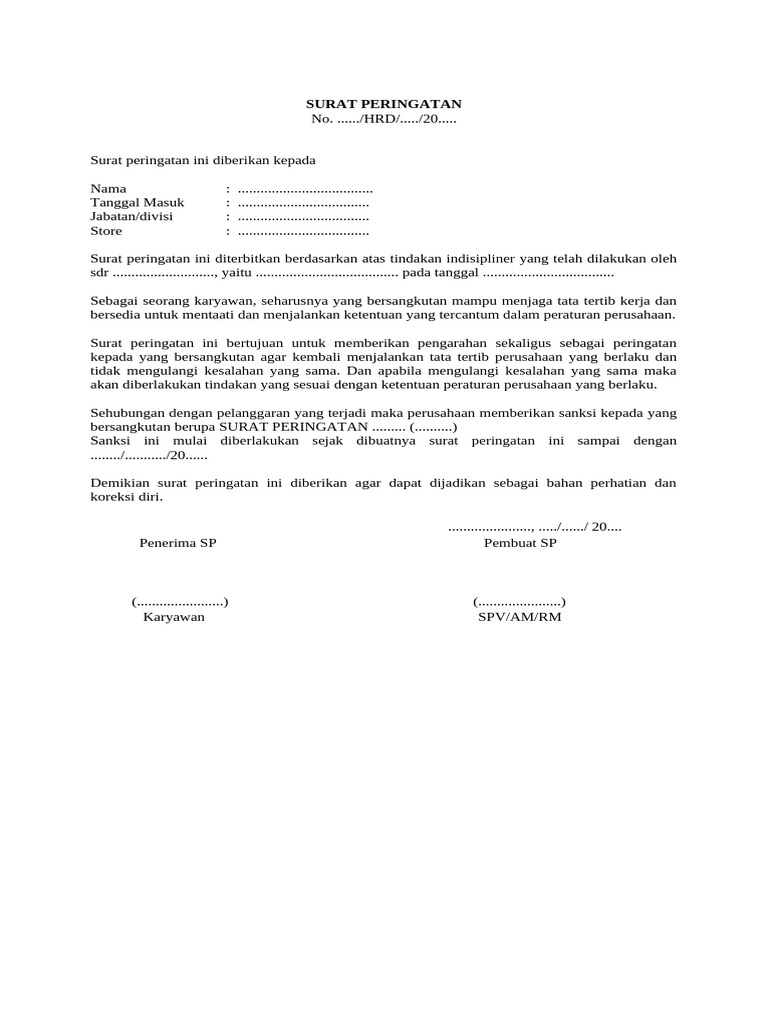 Surat Peringatan | PDF