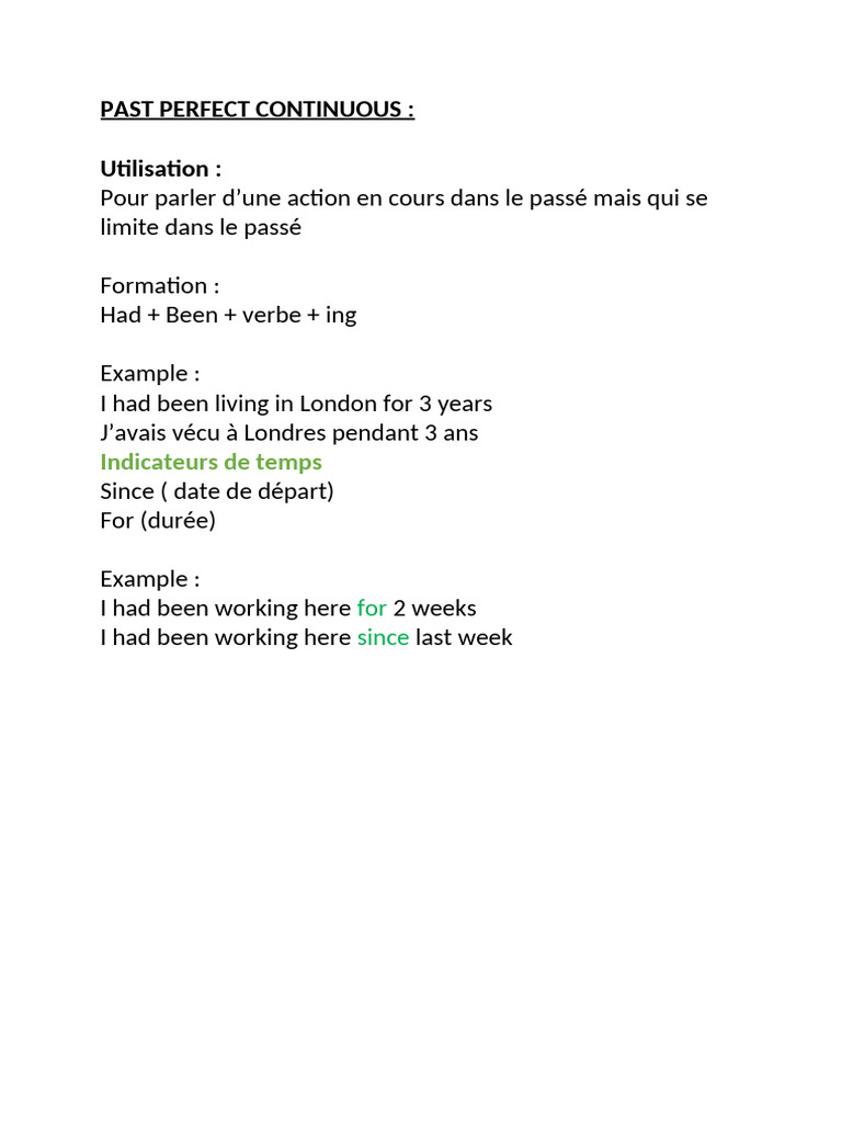 Past Perfect Continuous | PDF