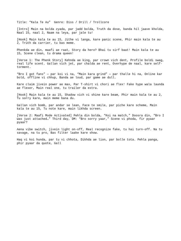 Kala Te: Truth in the Scene | PDF