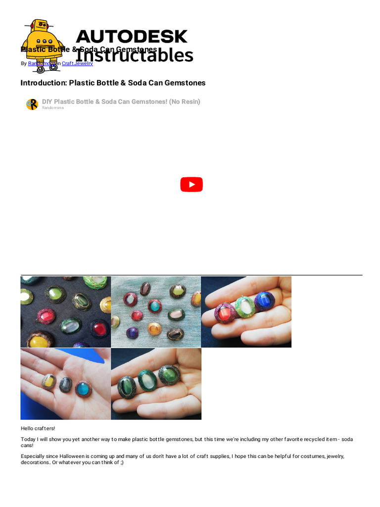Plastic Bottle & Soda Can Gemstones 12 Steps With Pictures Instructables | PDF | Secondary ...