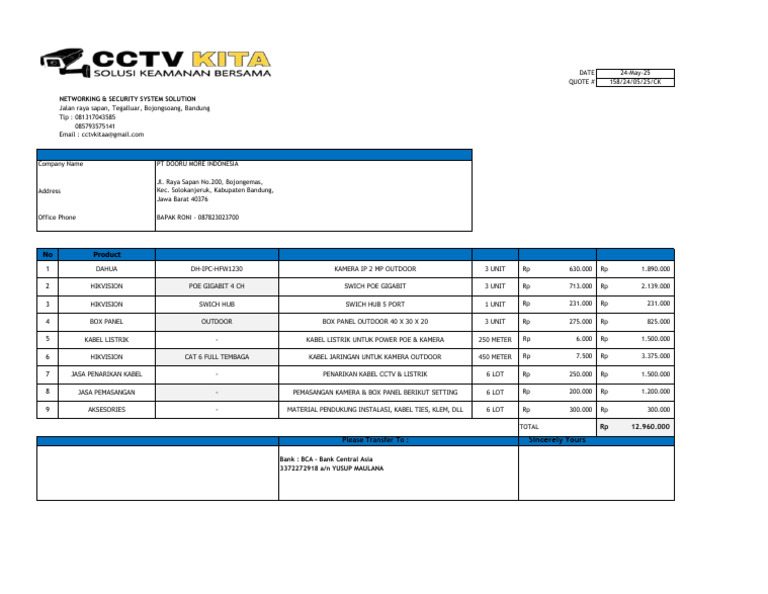 PT Dooru More (Tanpa DVR) | PDF