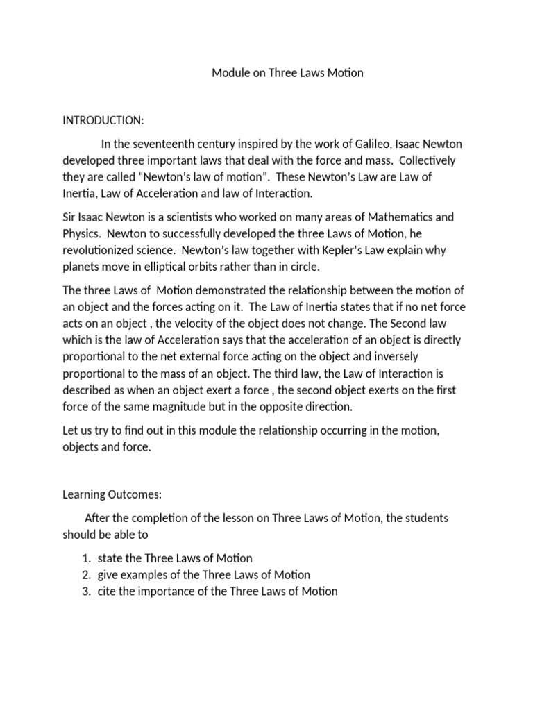 Understanding Newton's Three Laws of Motion | PDF | Force | Newton's ...