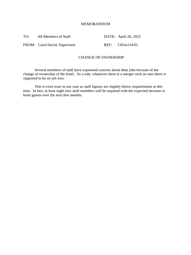 Csec Indented Style Memorandum | PDF