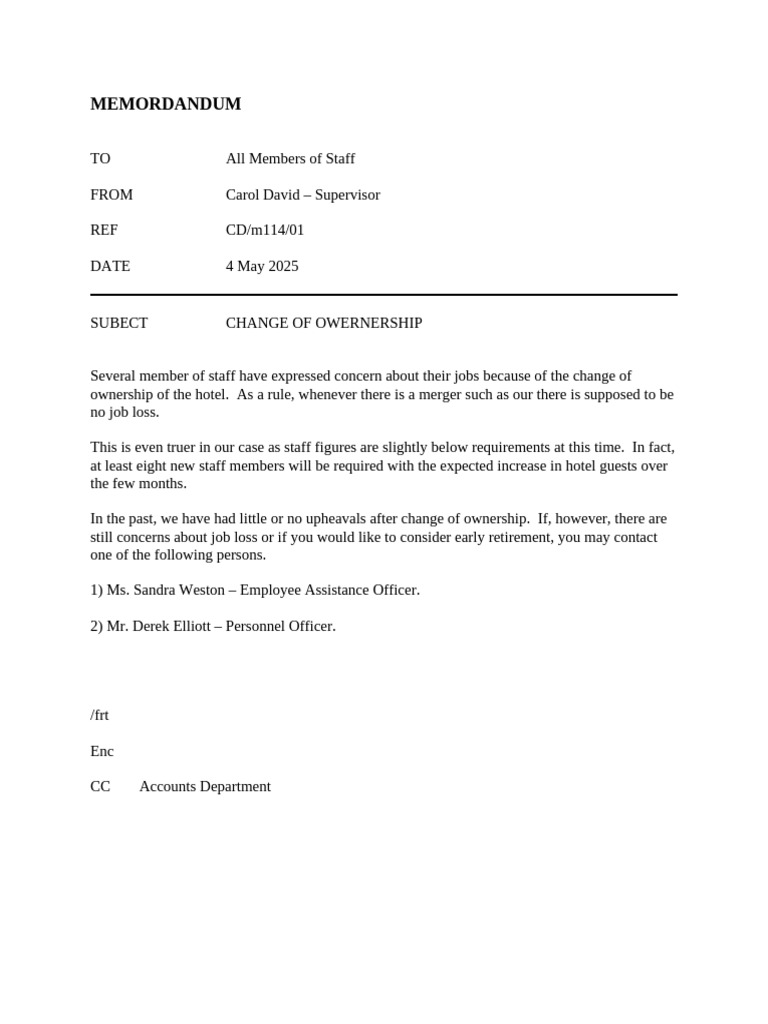 Csec Blocked Style Memo | PDF