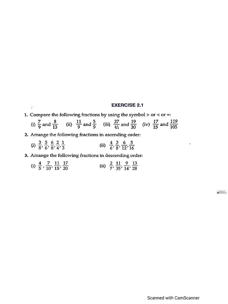 Ch-2 Fractions (7th) | PDF