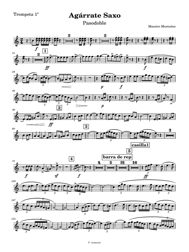 Agárrate Saxo: Pasodoble | PDF