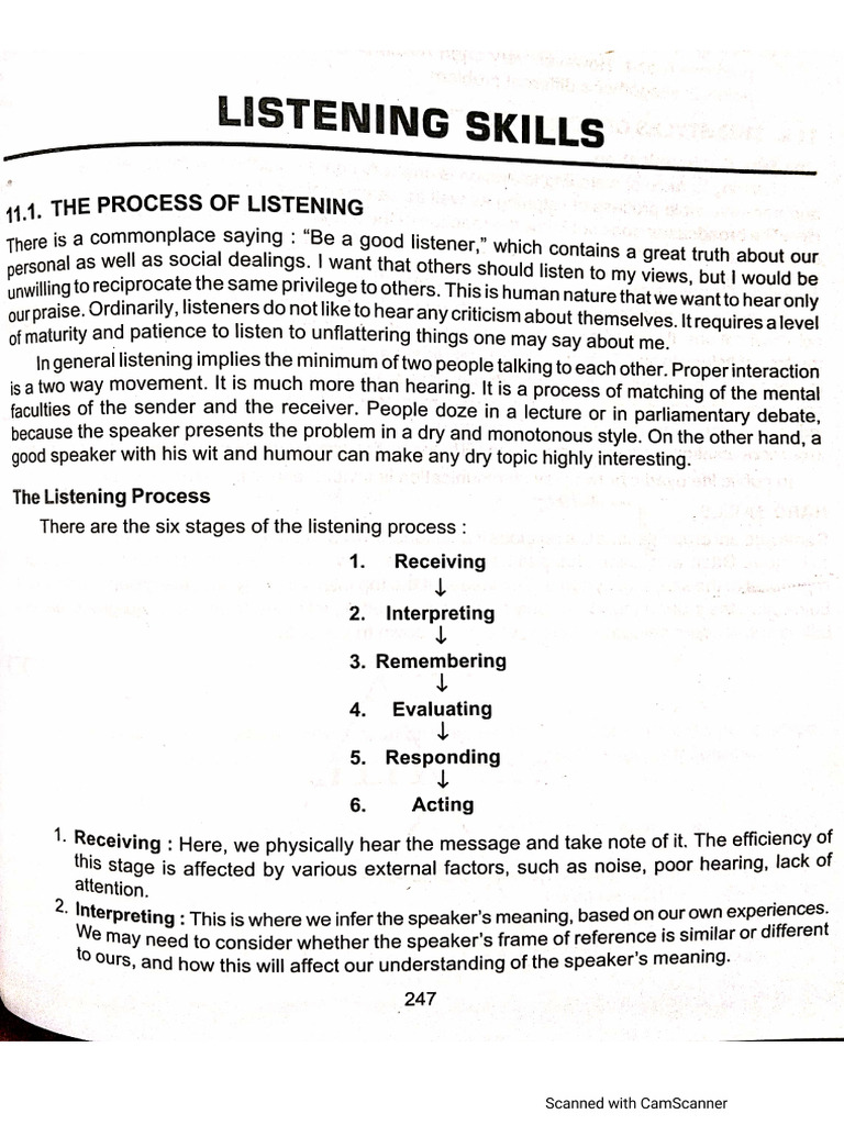 Listening Skills | PDF