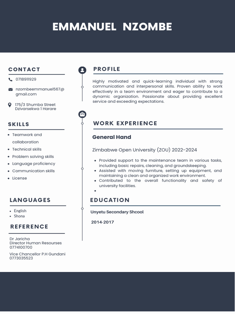 Blue and Gray Simple Professional CV Resume | PDF