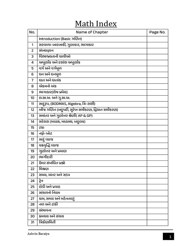 00 Math Index | PDF