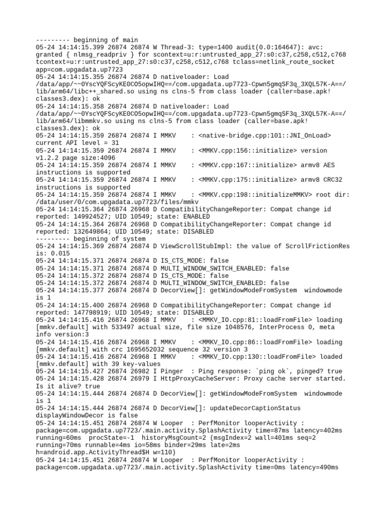 Com - Upgadata.up7723 Logcat | PDF | Android (Operating System) | Computing