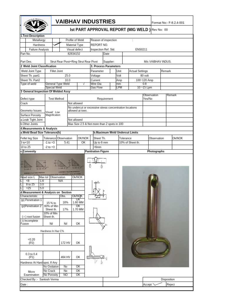 Weld Penetration Test Report 4152 | PDF | Welding | Construction