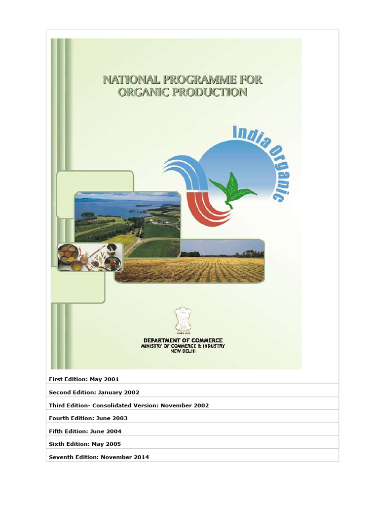 NPOP Standards 7th Edition | PDF | Organic Farming | Agriculture