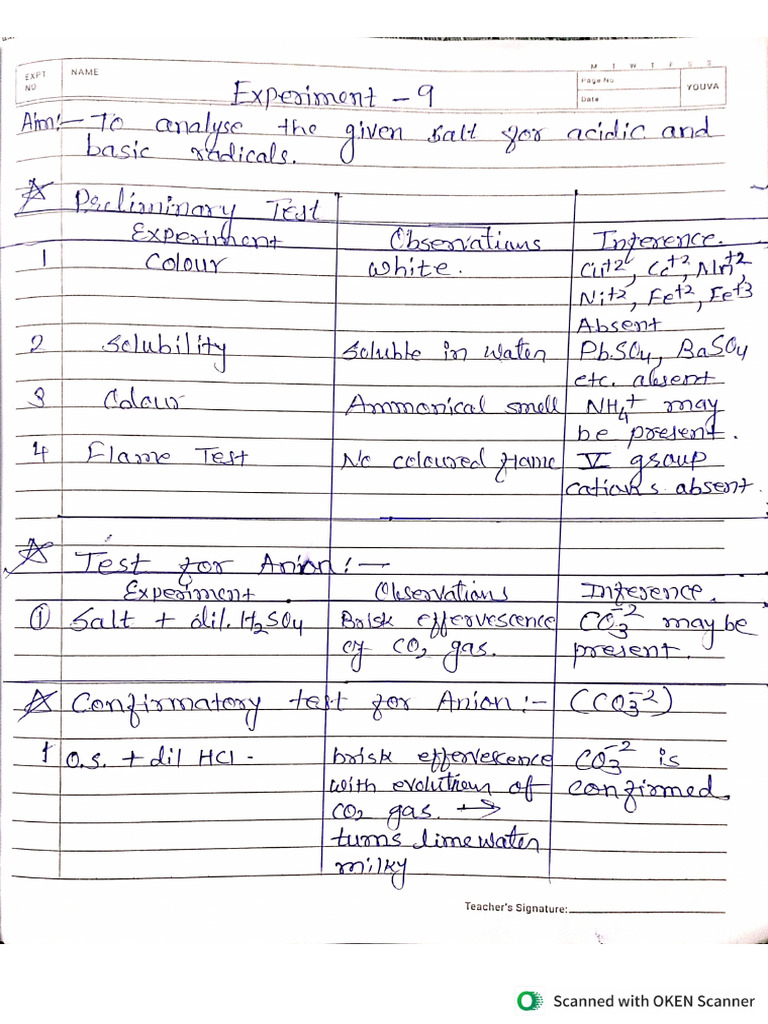 Experiment 5 - Class 11 | PDF