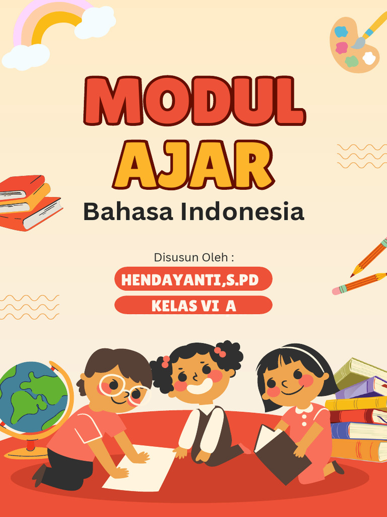 Kuning Oranye Ilustratif Lucu Sampul Modul Ajar Dokumen A4 | PDF