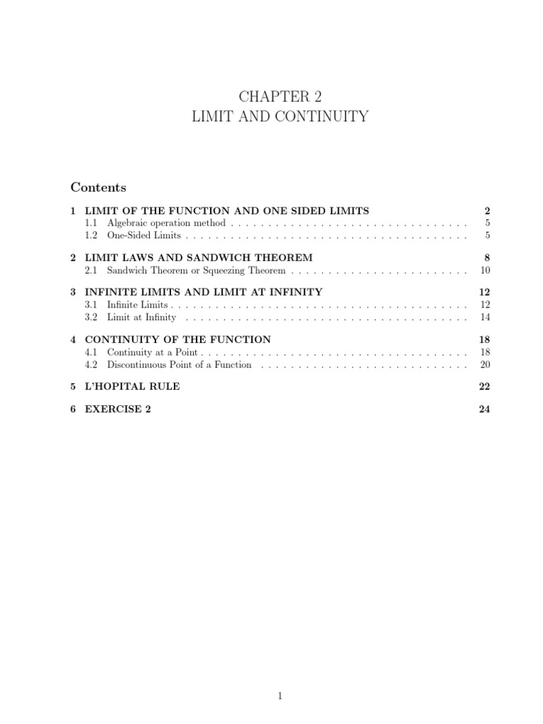 Chapter 2 Calculus | PDF | Limit (Mathematics) | Function (Mathematics)
