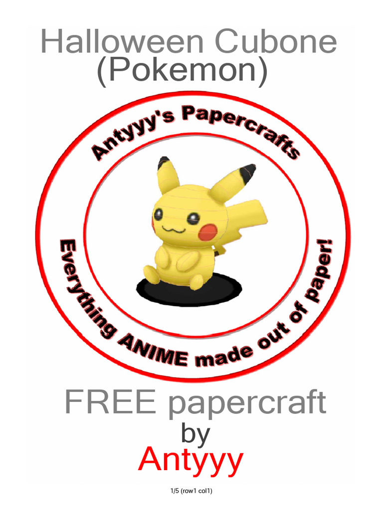 Halloween Cubone PDF Paper Craft | PDF