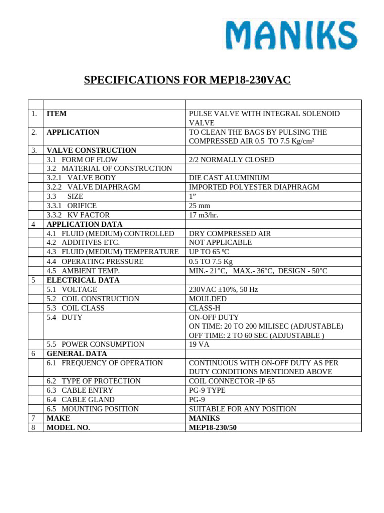 Data Sheet Mep 18 - 230vac | PDF